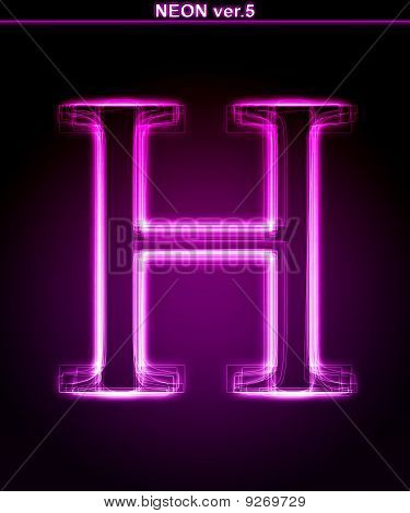 Glowing Neon Letter H Image & Photo (Free Trial) | Bigstock