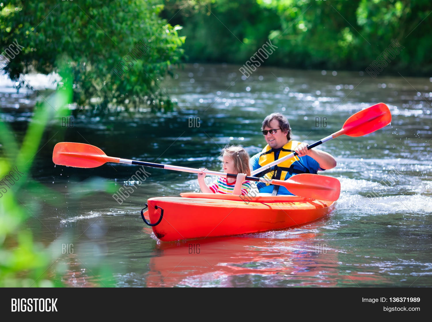 Family On Kayaks Canoe Image & Photo (Free Trial) | Bigstock