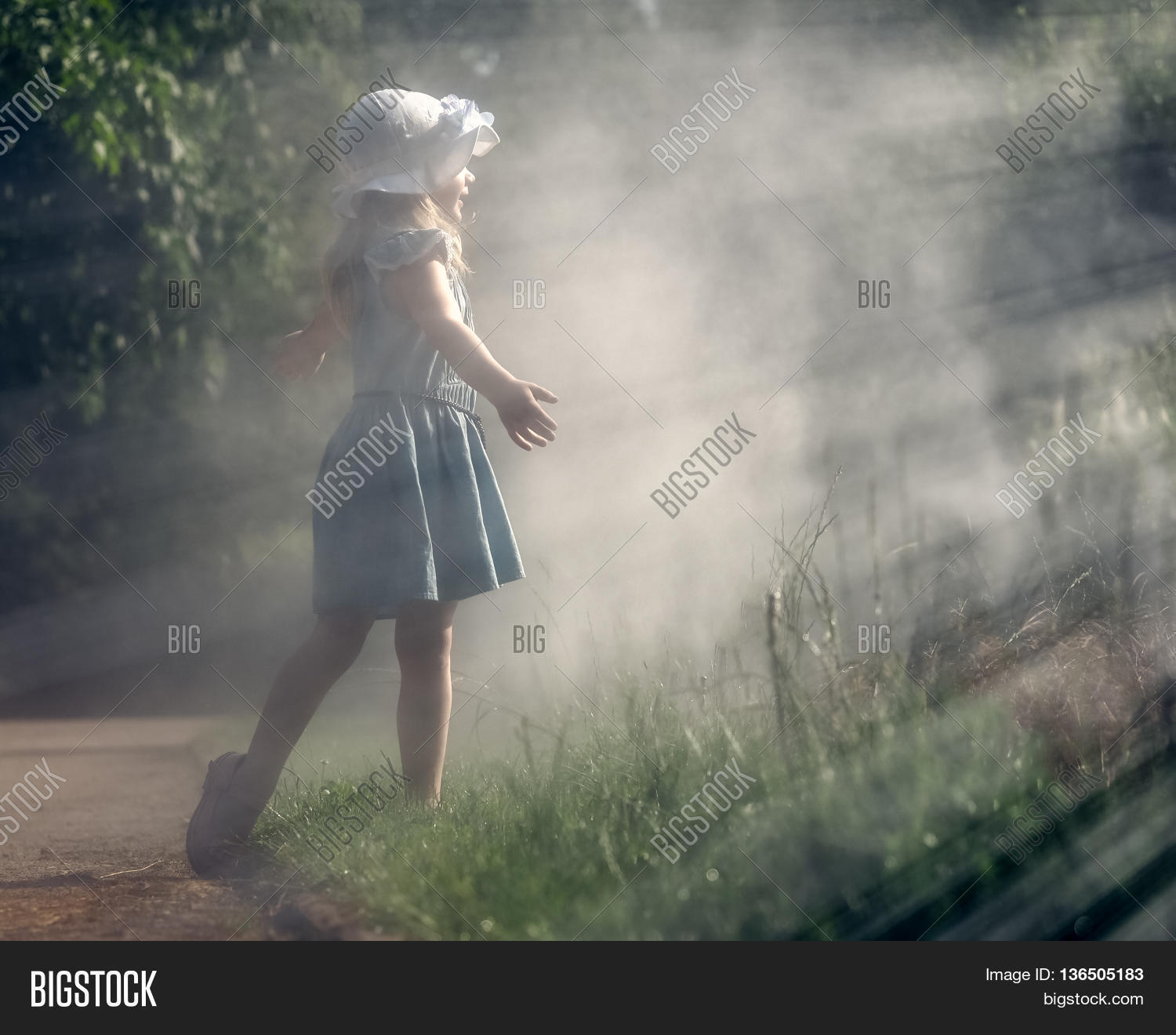 Girl Mist. Lights Sun Image & Photo (Free Trial) | Bigstock