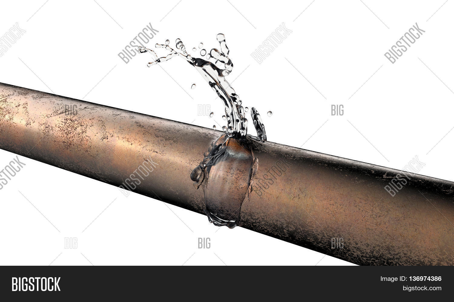 Bursted Copper Pipe Image & Photo (Free Trial) | Bigstock