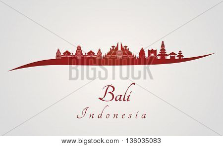 Bali Skyline Red Gray Vector & Photo (Free Trial) | Bigstock