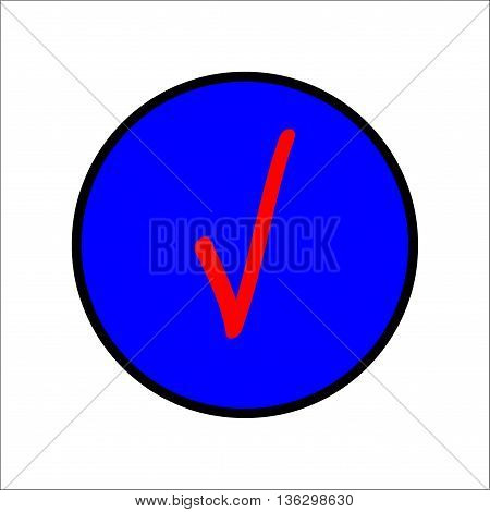 Tick Red Sign Blue Vector & Photo (Free Trial) | Bigstock