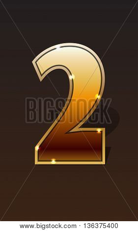 Golden Number Two On Vector & Photo (Free Trial) | Bigstock