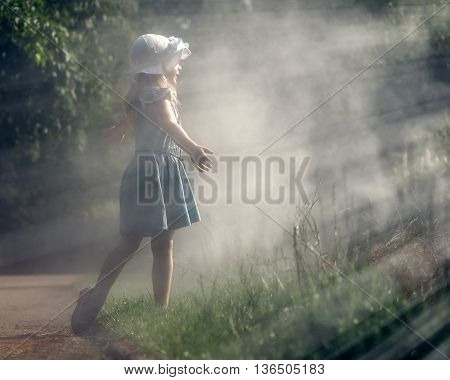 Girl Mist. Lights Sun Image & Photo (Free Trial) | Bigstock