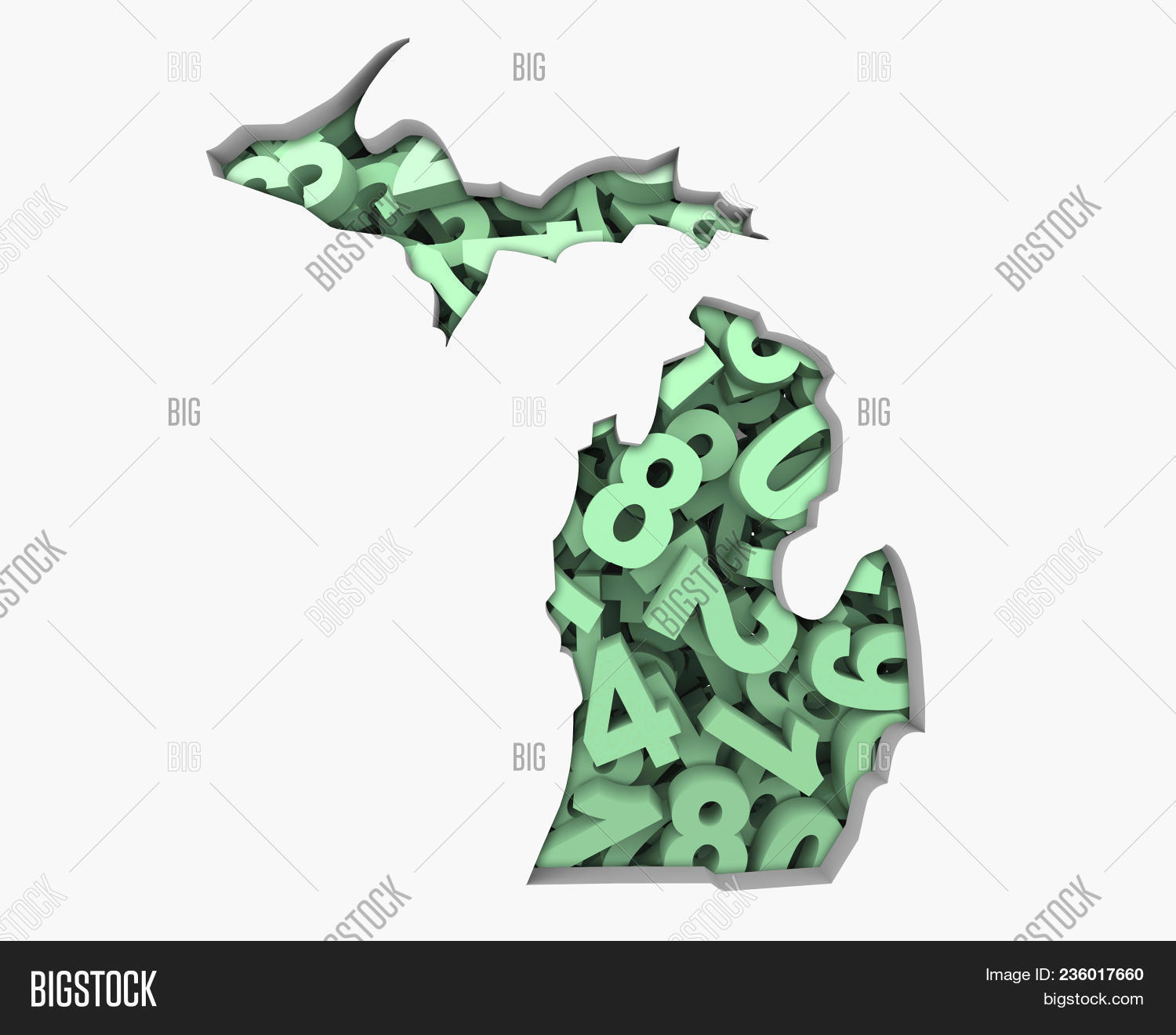 Michigan MI Map Image & Photo (Free Trial) | Bigstock