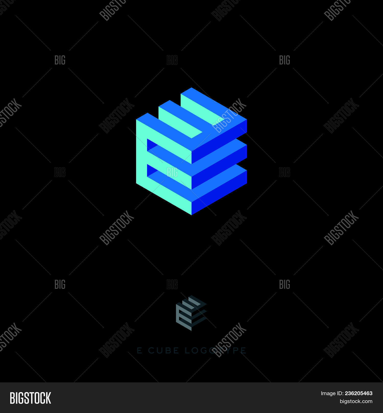 E Cube Blue Logo. Vector & Photo (Free Trial) | Bigstock