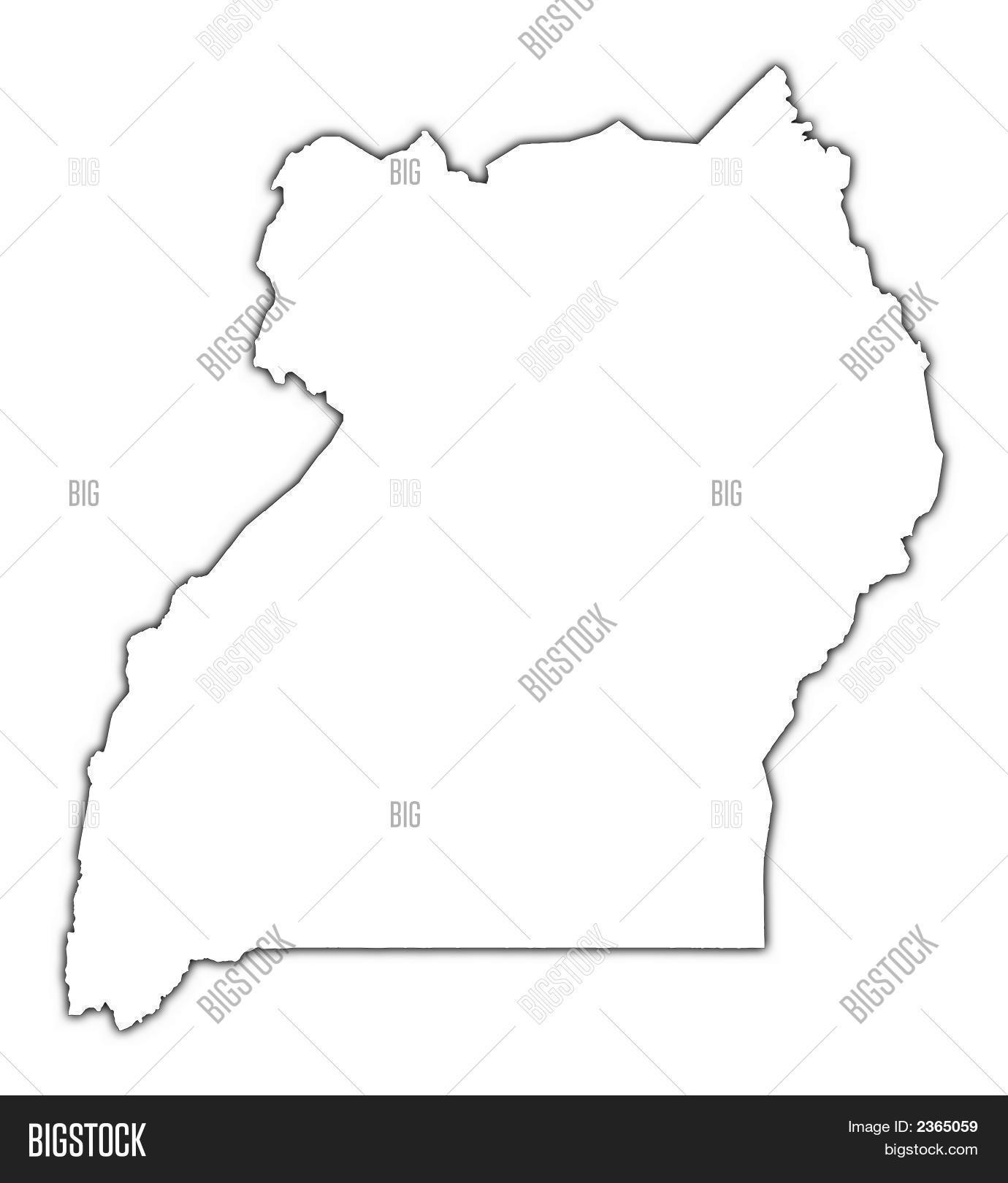 Uganda Outline Map Image & Photo (Free Trial) | Bigstock