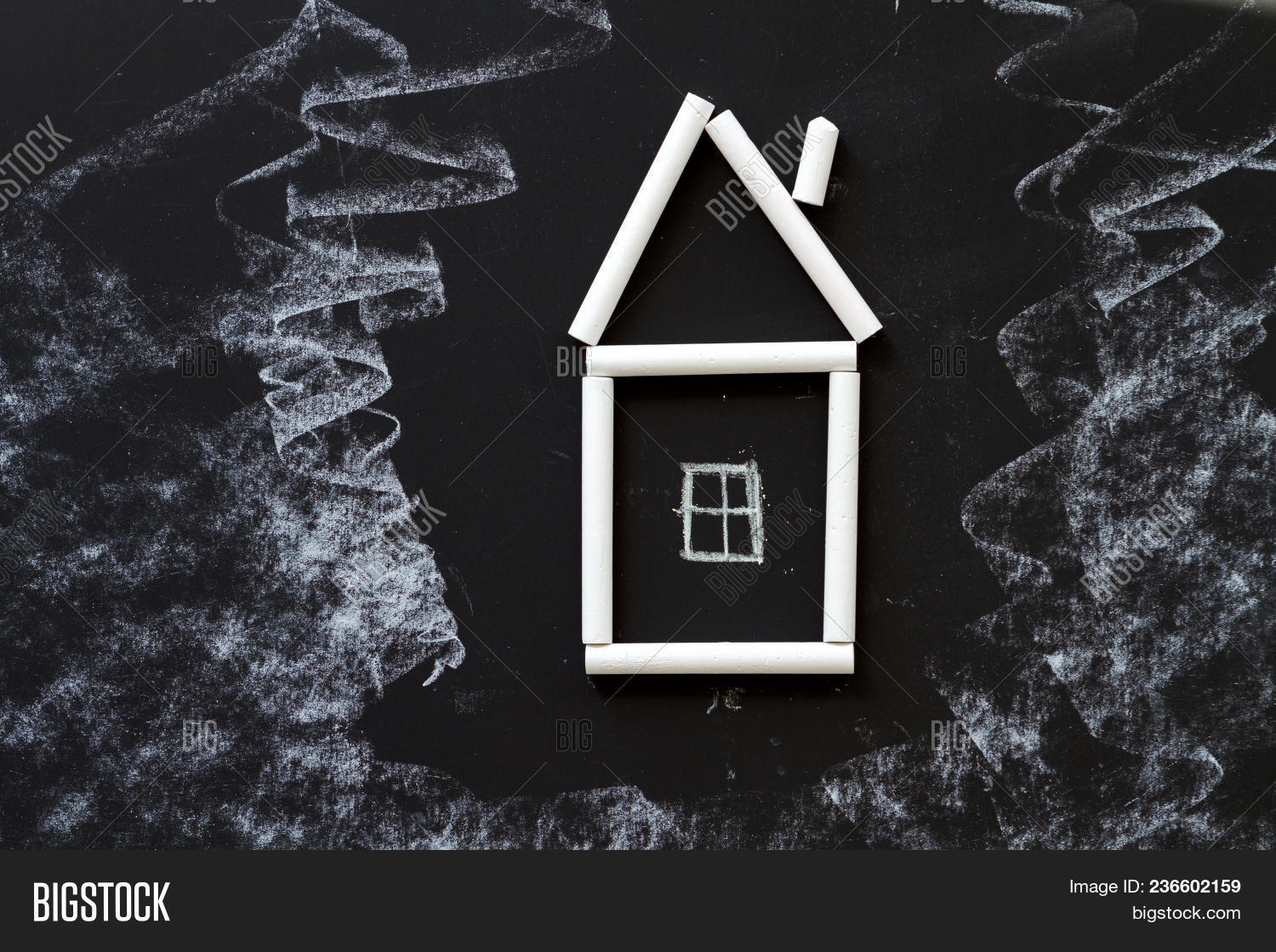 House Chalk Hand Drawn Image & Photo (Free Trial) | Bigstock