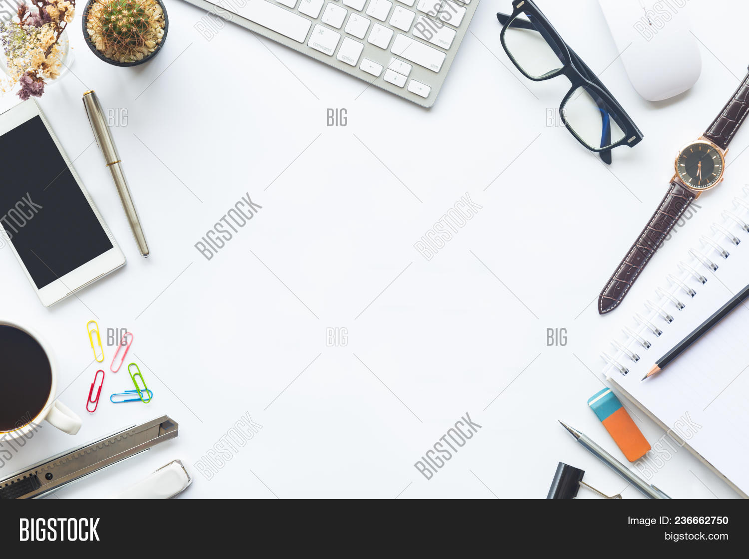 Top View Desk Office Image & Photo (Free Trial) | Bigstock