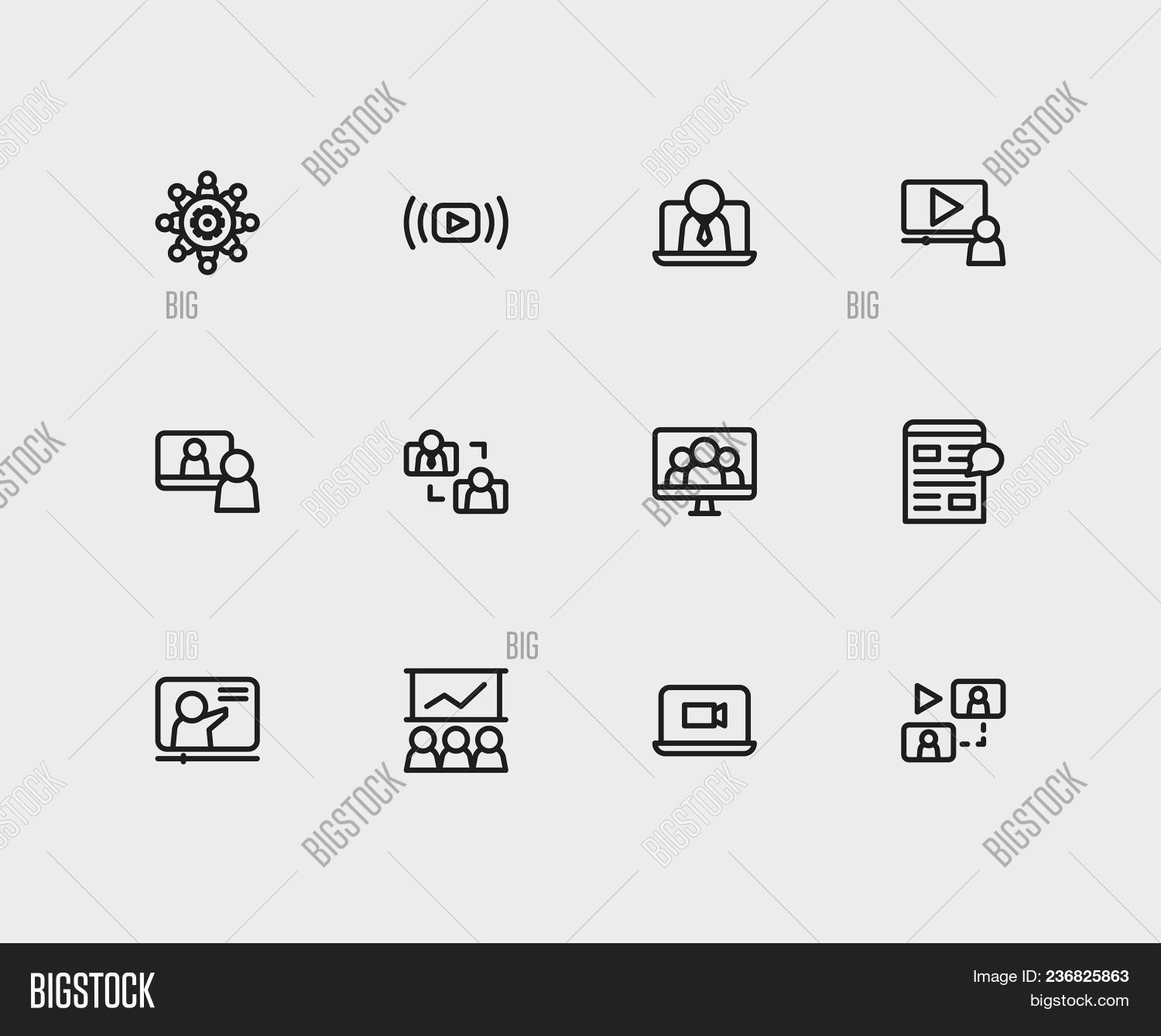 Webinar Icons Set. Image & Photo (Free Trial) | Bigstock
