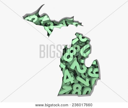 Michigan MI Map Image & Photo (Free Trial) | Bigstock