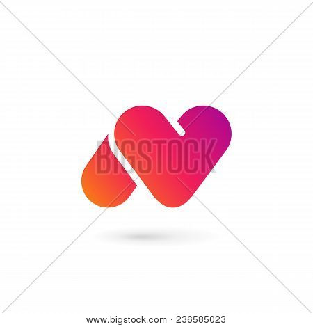 Letter N Heart Logo Vector & Photo (Free Trial) | Bigstock