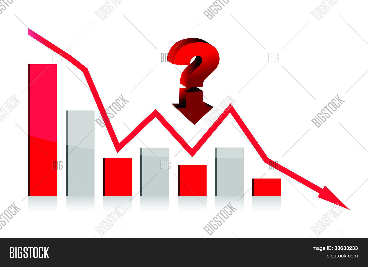 Falling Bar Chart Vector & Photo (Free Trial) | Bigstock