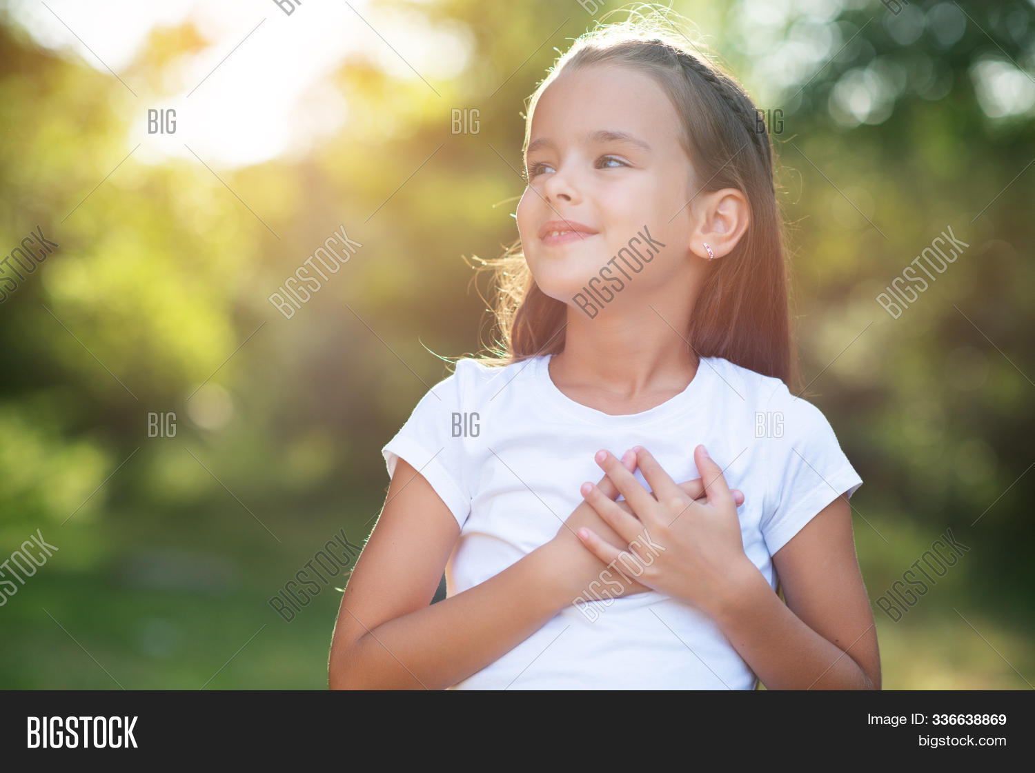 Little Girl Smiling Looking Up