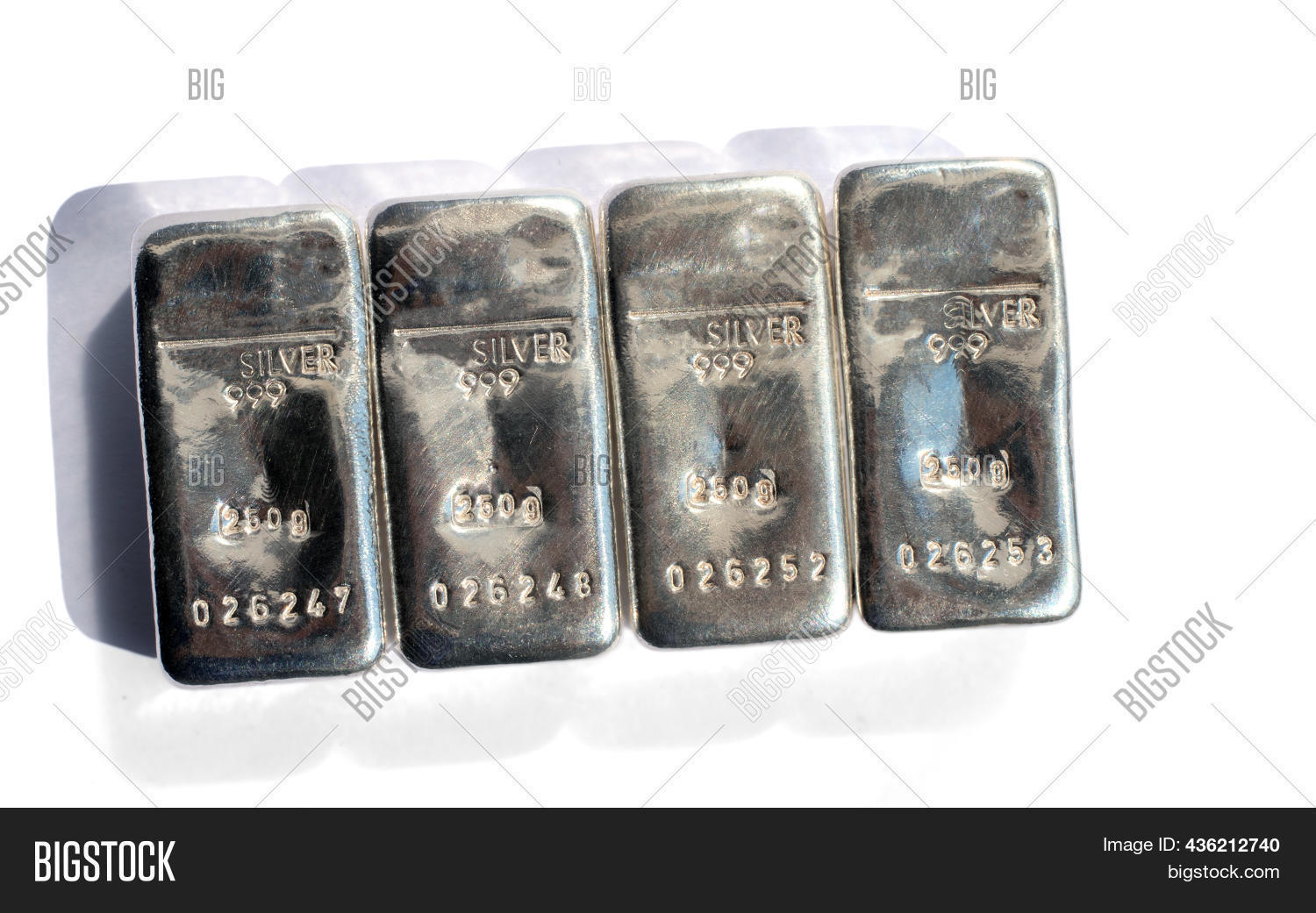 Four Cast Silver Bars Image & Photo (Free Trial) | Bigstock