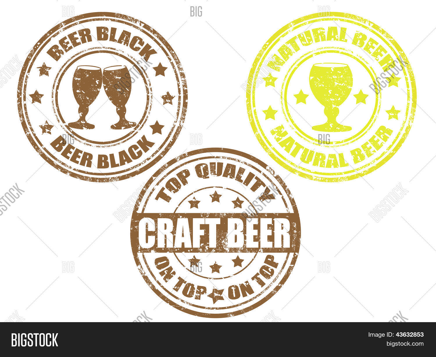 Set Beer Stamps Vector & Photo (Free Trial) | Bigstock