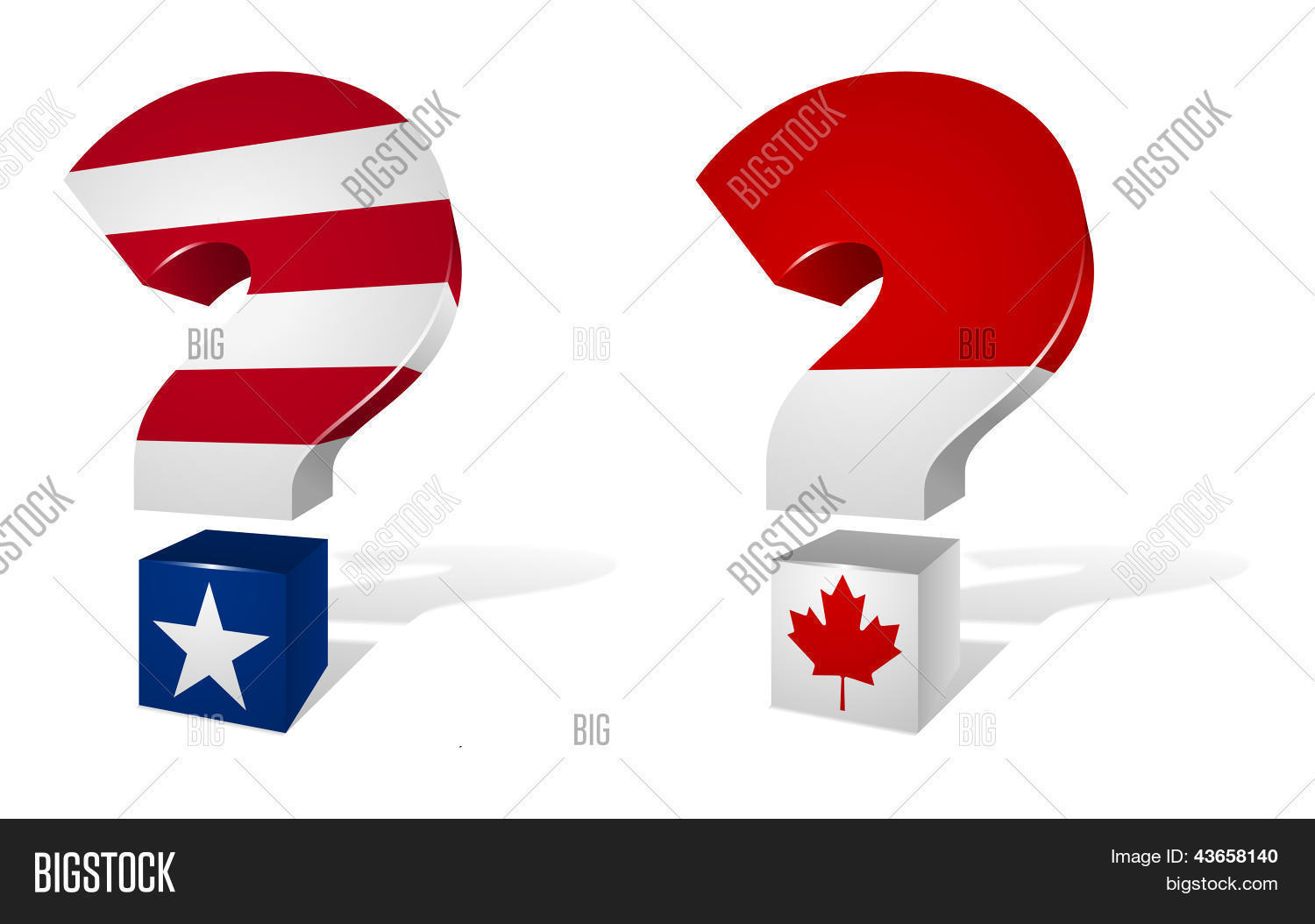 USA Canada Question Vector & Photo (Free Trial) | Bigstock