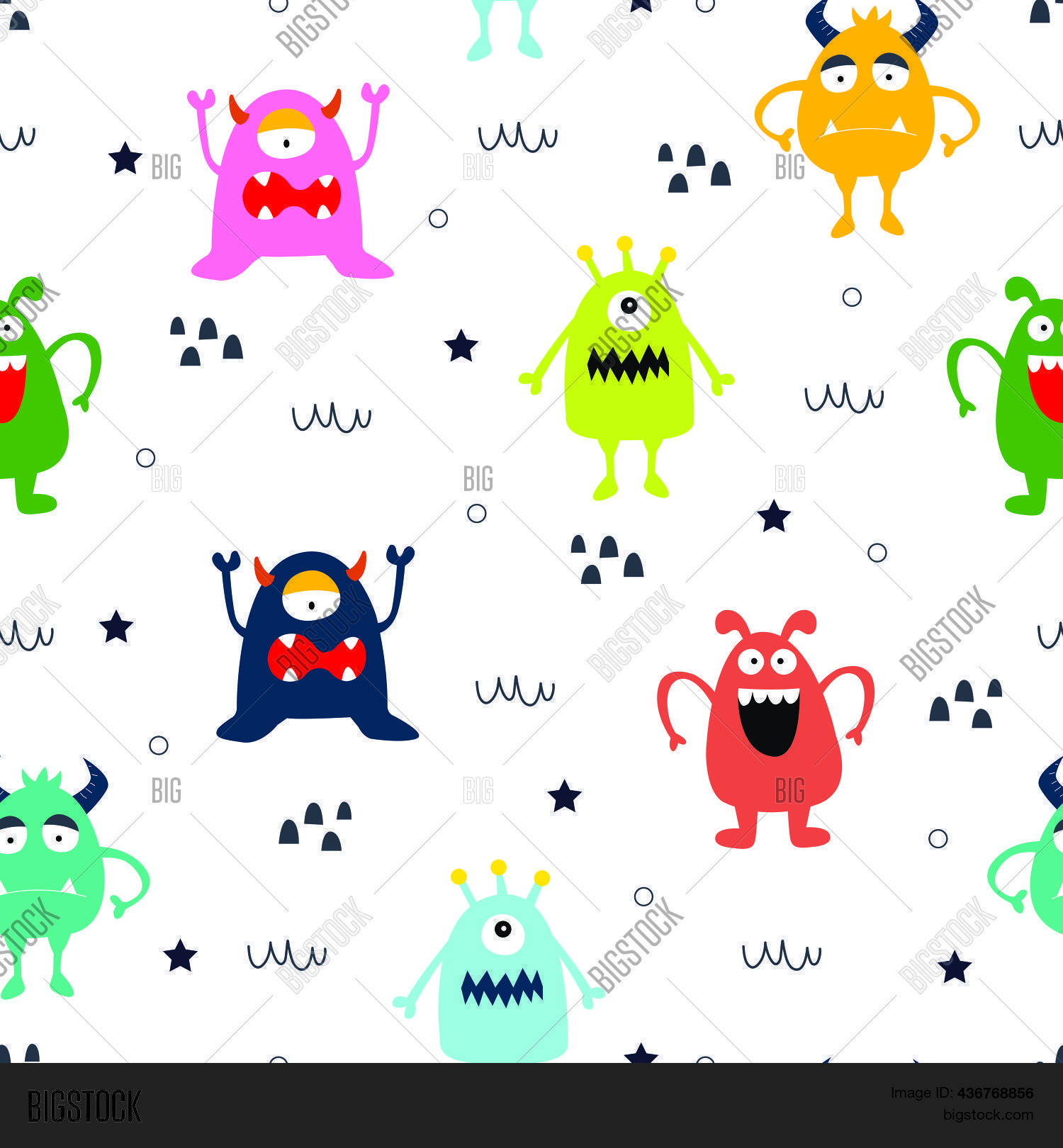 Seamless Pattern Cute Vector & Photo (Free Trial) | Bigstock