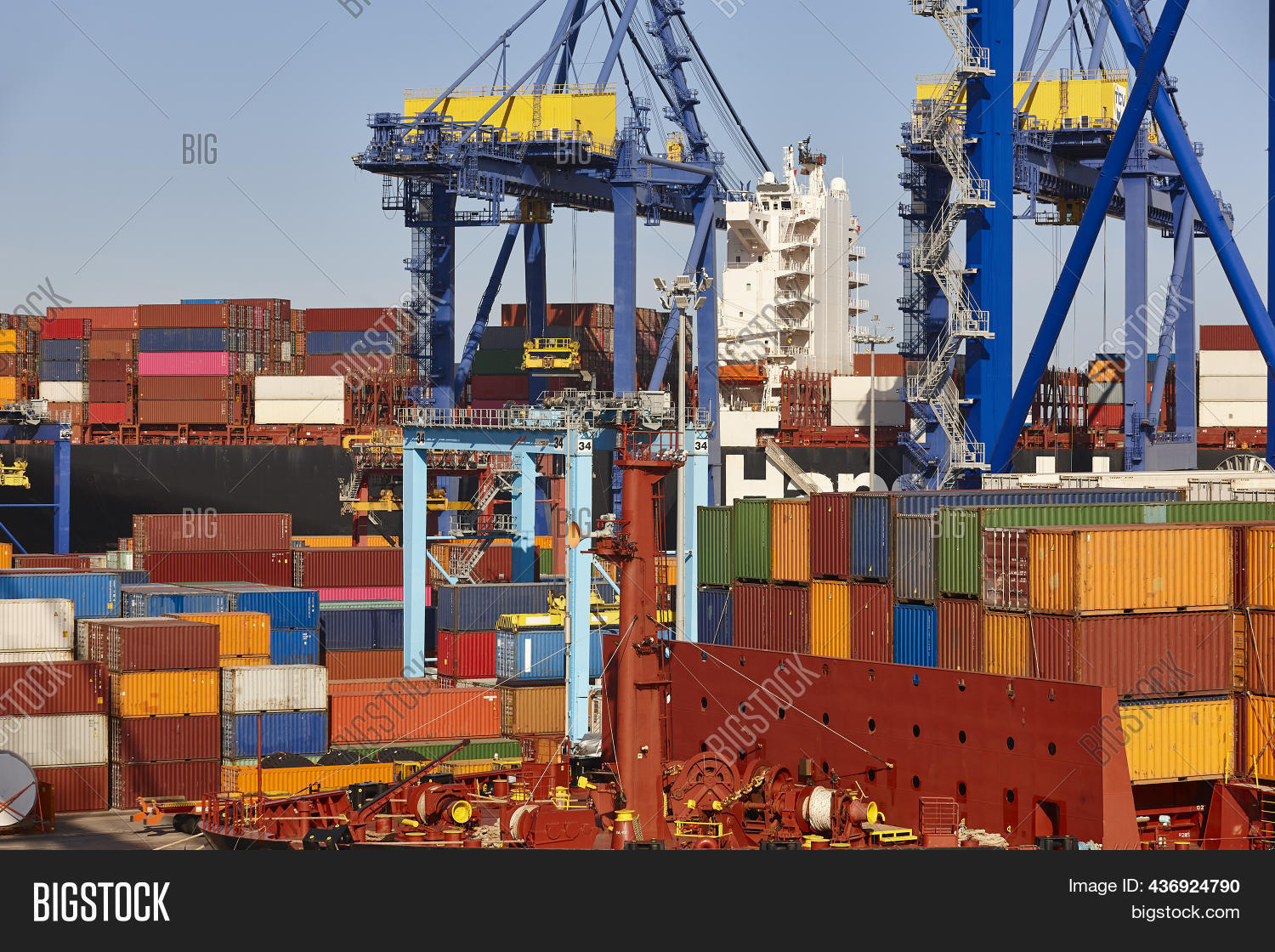 Containers On Vessel. Image & Photo (Free Trial) | Bigstock