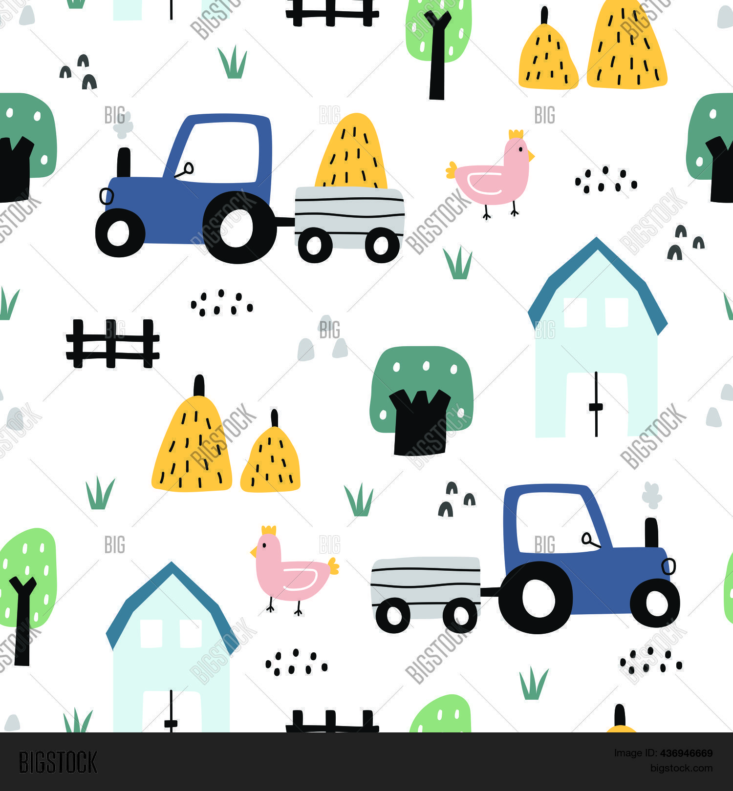 Farm Seamless Pattern Vector & Photo (Free Trial) | Bigstock