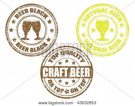 Set Beer Stamps Vector & Photo (Free Trial) | Bigstock
