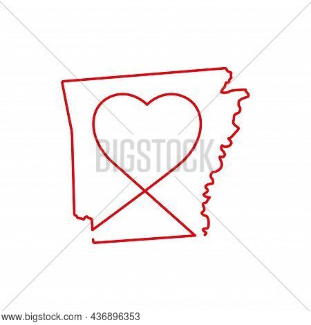 Arkansas Us State Red Vector & Photo (Free Trial) | Bigstock