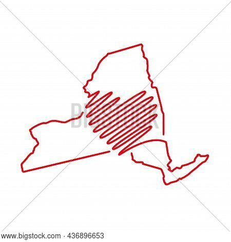 New York Us State Red Vector & Photo (Free Trial) | Bigstock