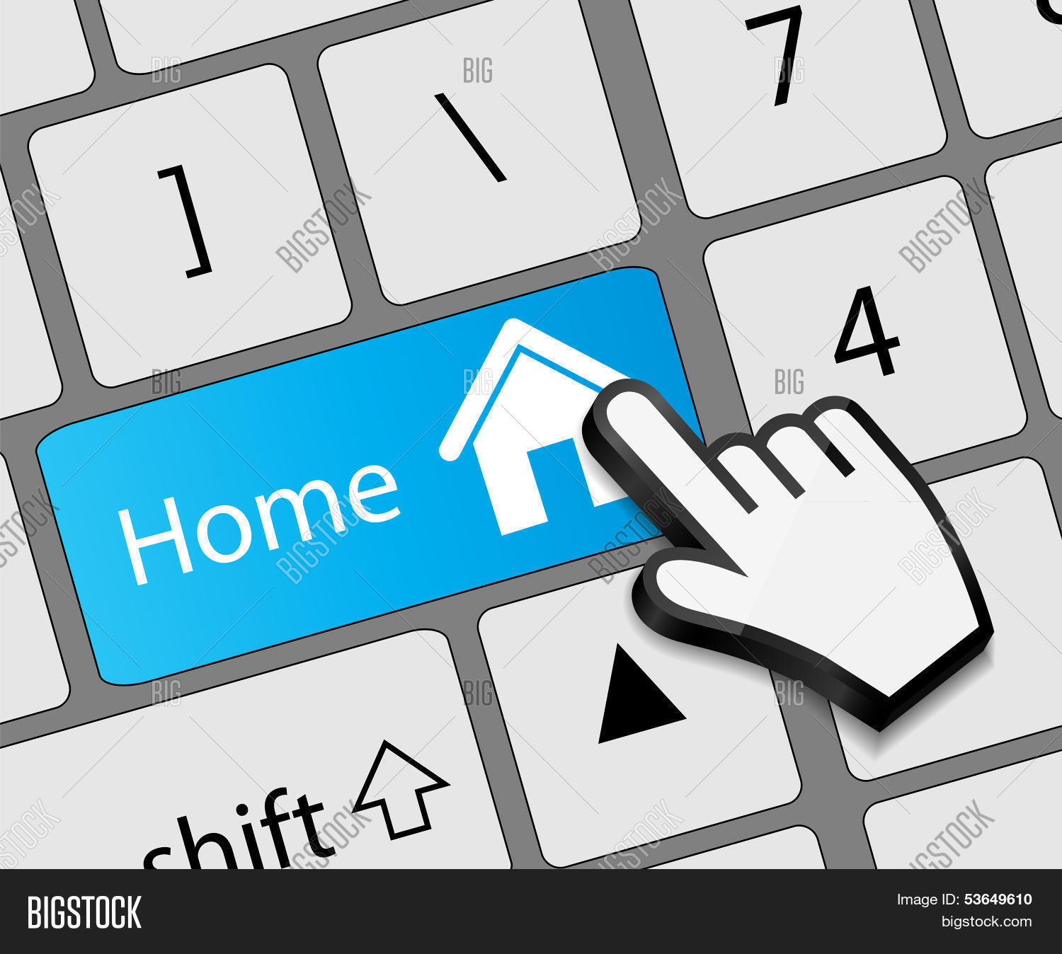 Keyboard Home Button Vector & Photo (Free Trial) | Bigstock