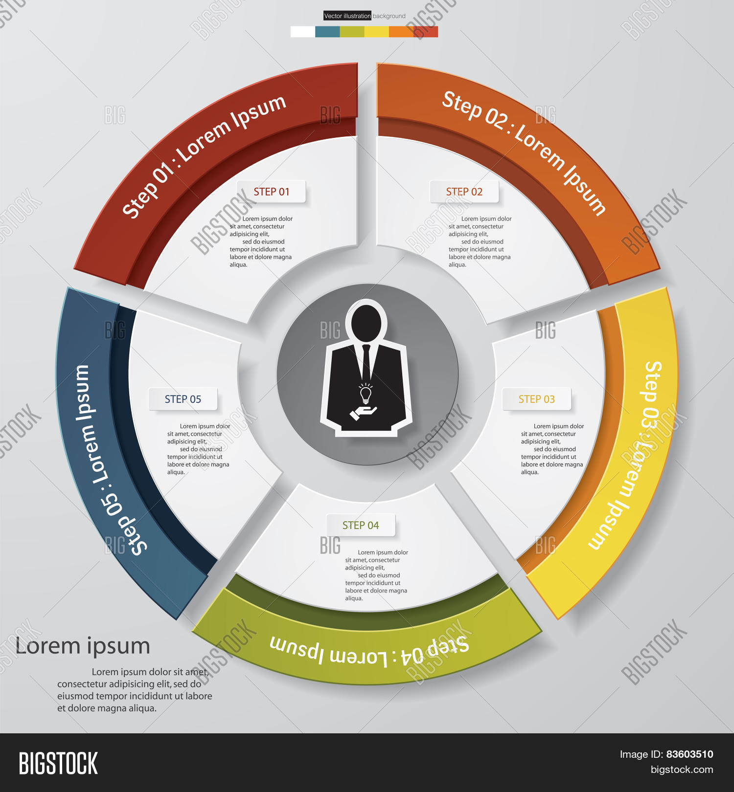 5 Steps Chart Vector & Photo (Free Trial) | Bigstock