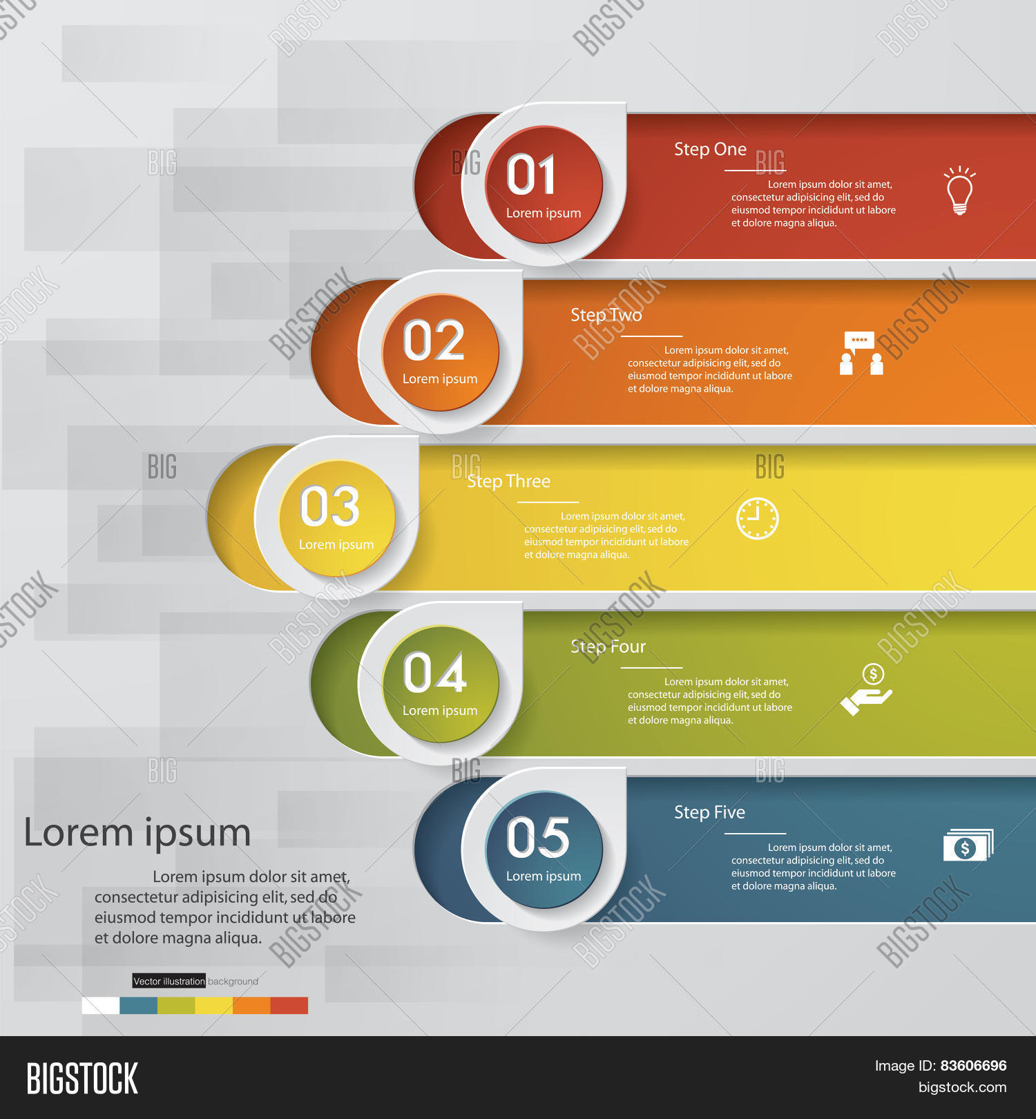 5 Steps Chart Vector & Photo (Free Trial) | Bigstock