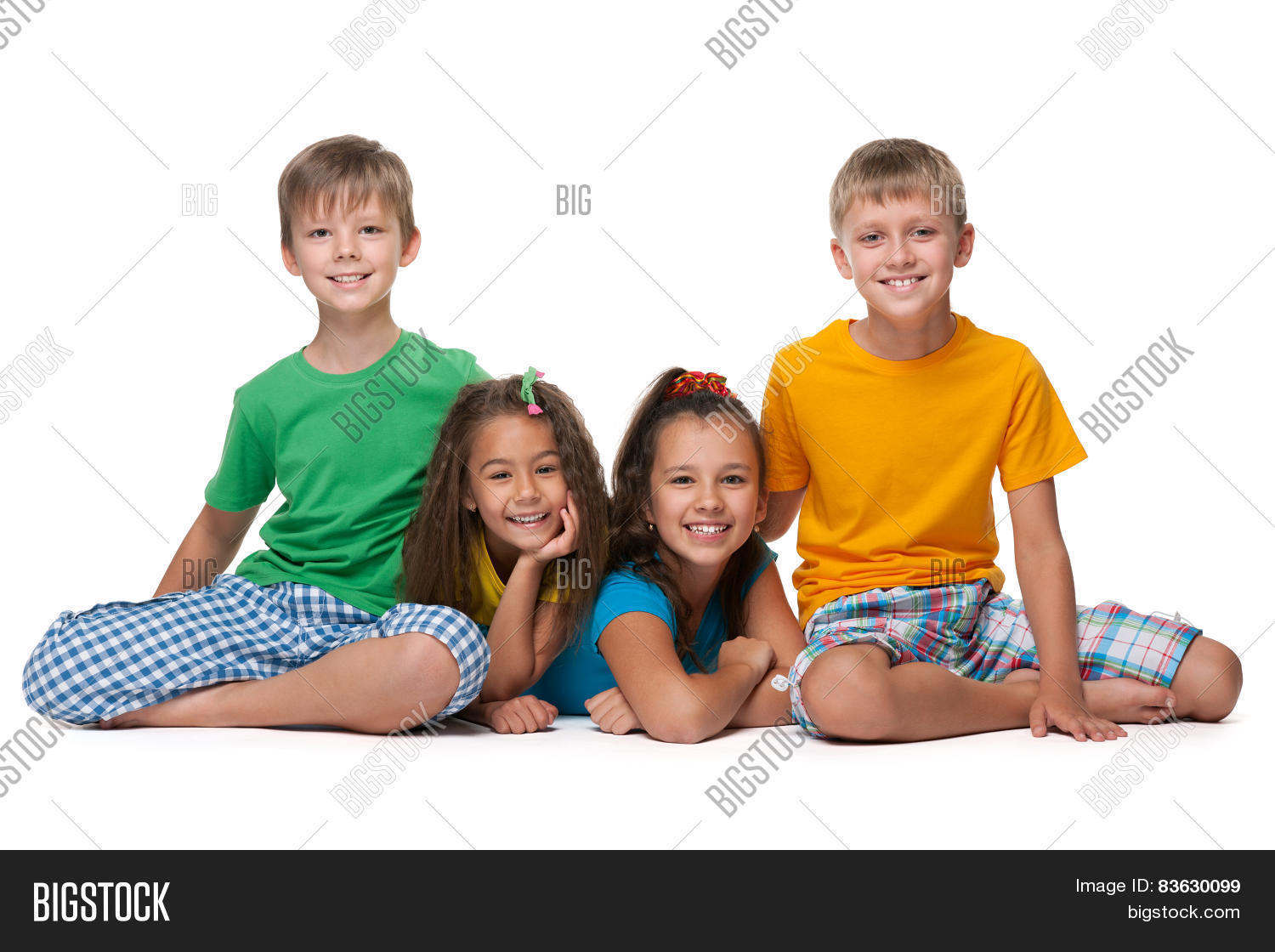 Four Happy Children Image & Photo (Free Trial) | Bigstock