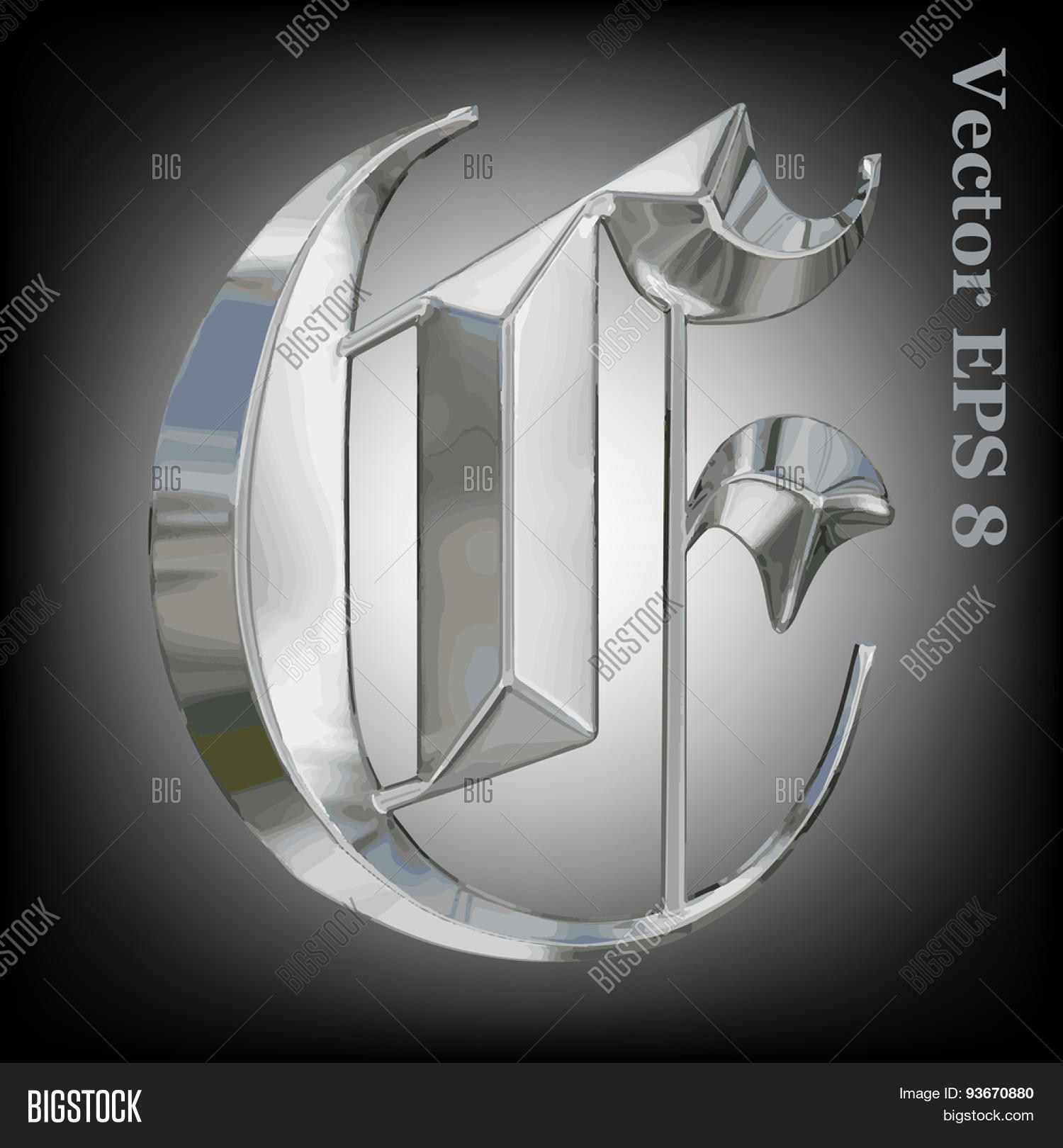 Vector Letter E Metal Vector & Photo (Free Trial) | Bigstock