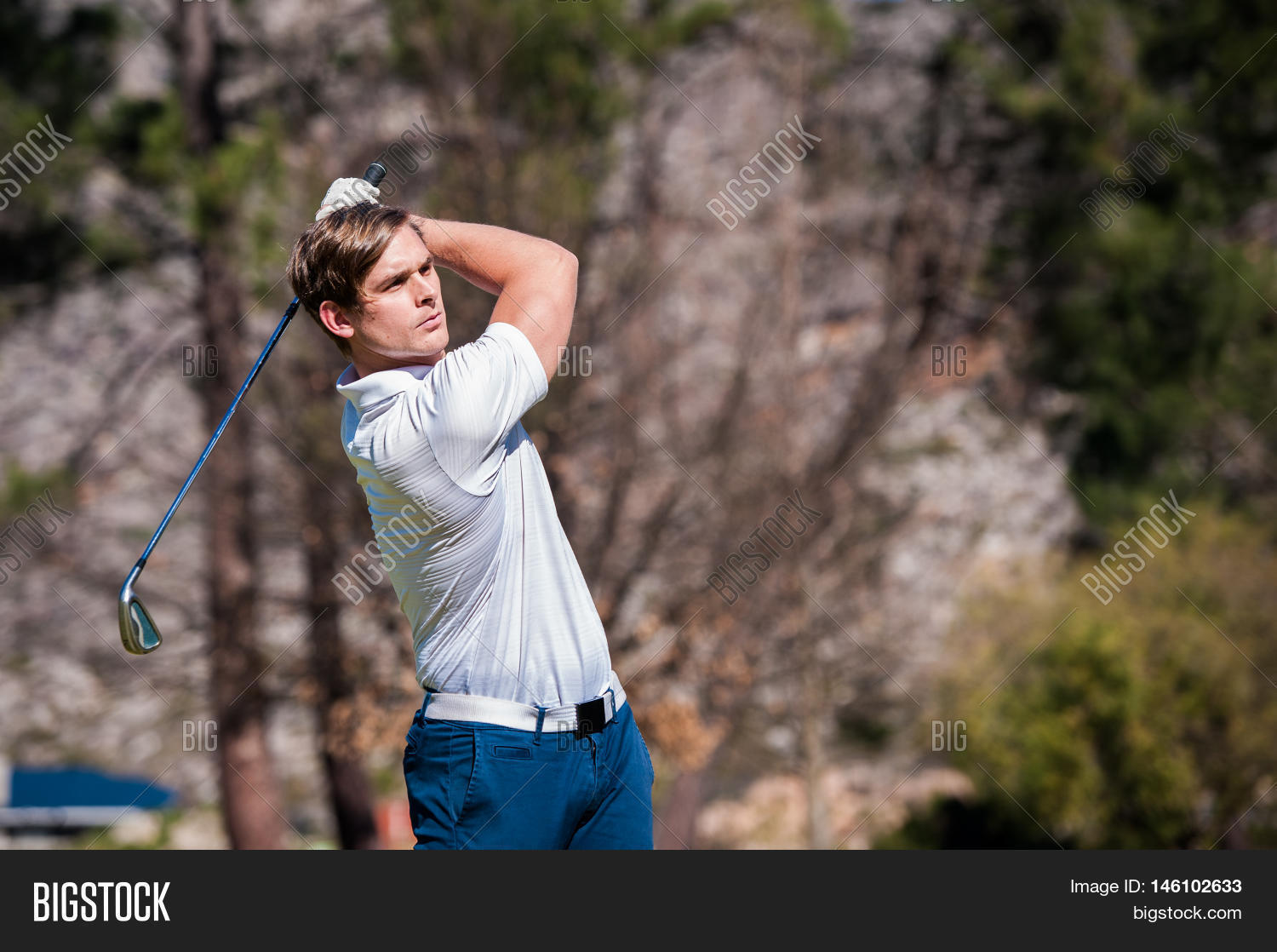 Golfer Playing Shot On Image & Photo (Free Trial) | Bigstock
