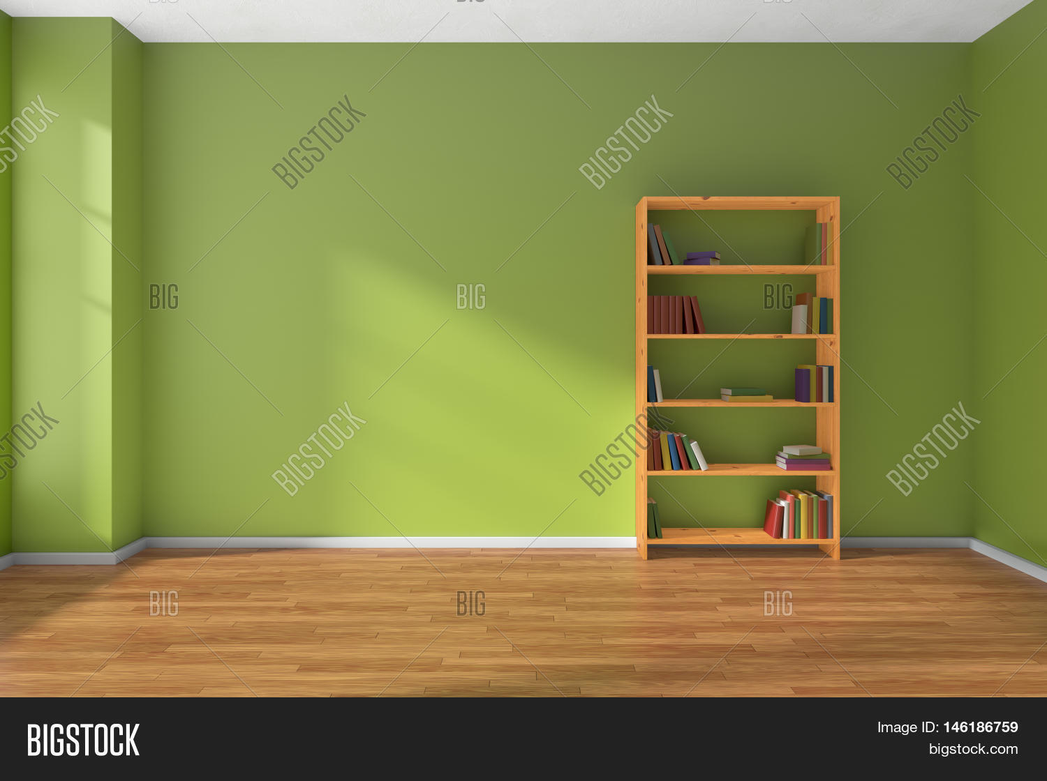Empty Room Green Wall Image & Photo (Free Trial) | Bigstock
