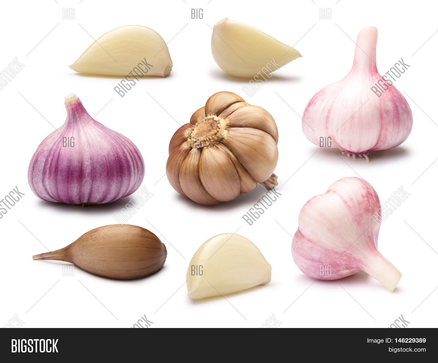 Set Different Garlic Image & Photo (Free Trial) | Bigstock