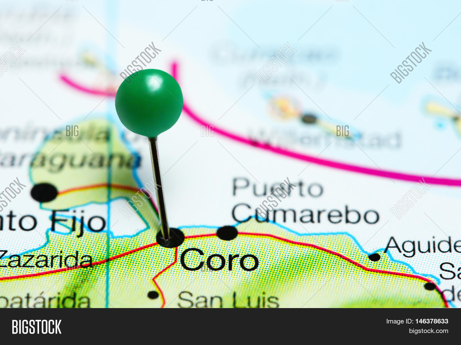 Coro Pinned On Map Image & Photo (Free Trial) | Bigstock