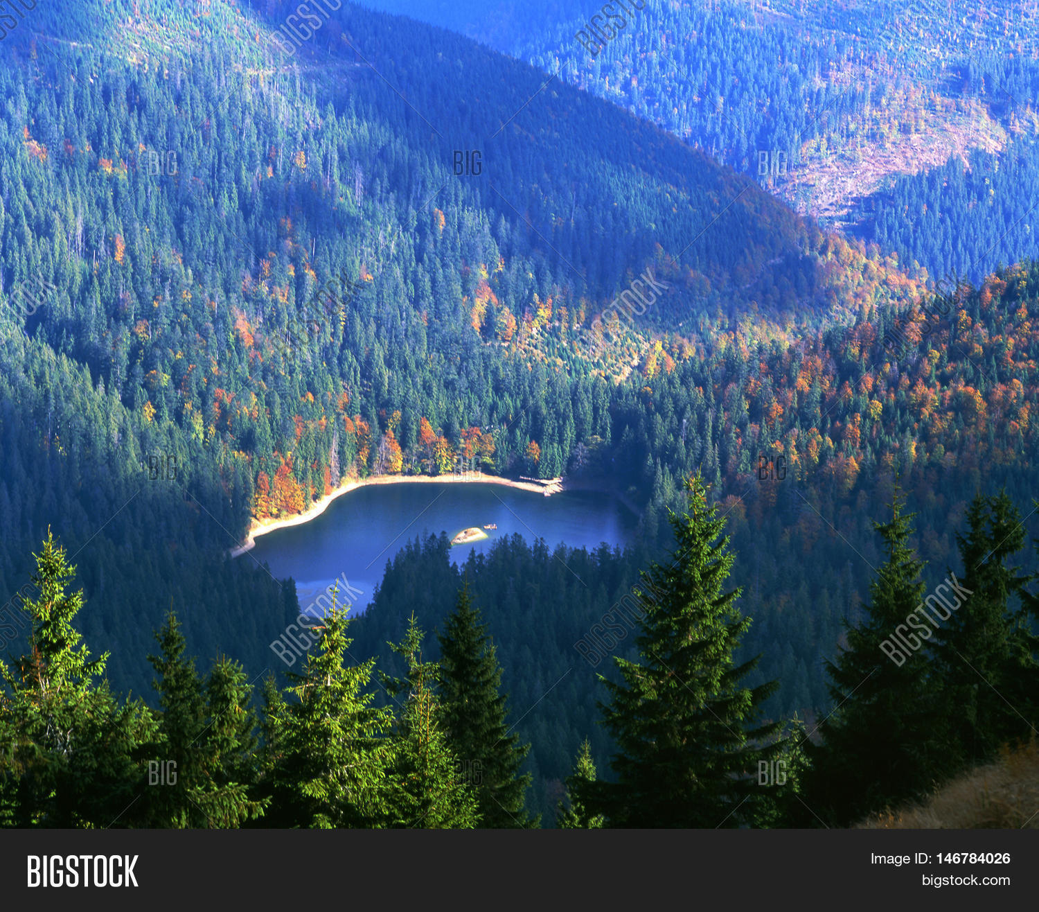 Top View Synevyr Lake Image & Photo (Free Trial) | Bigstock