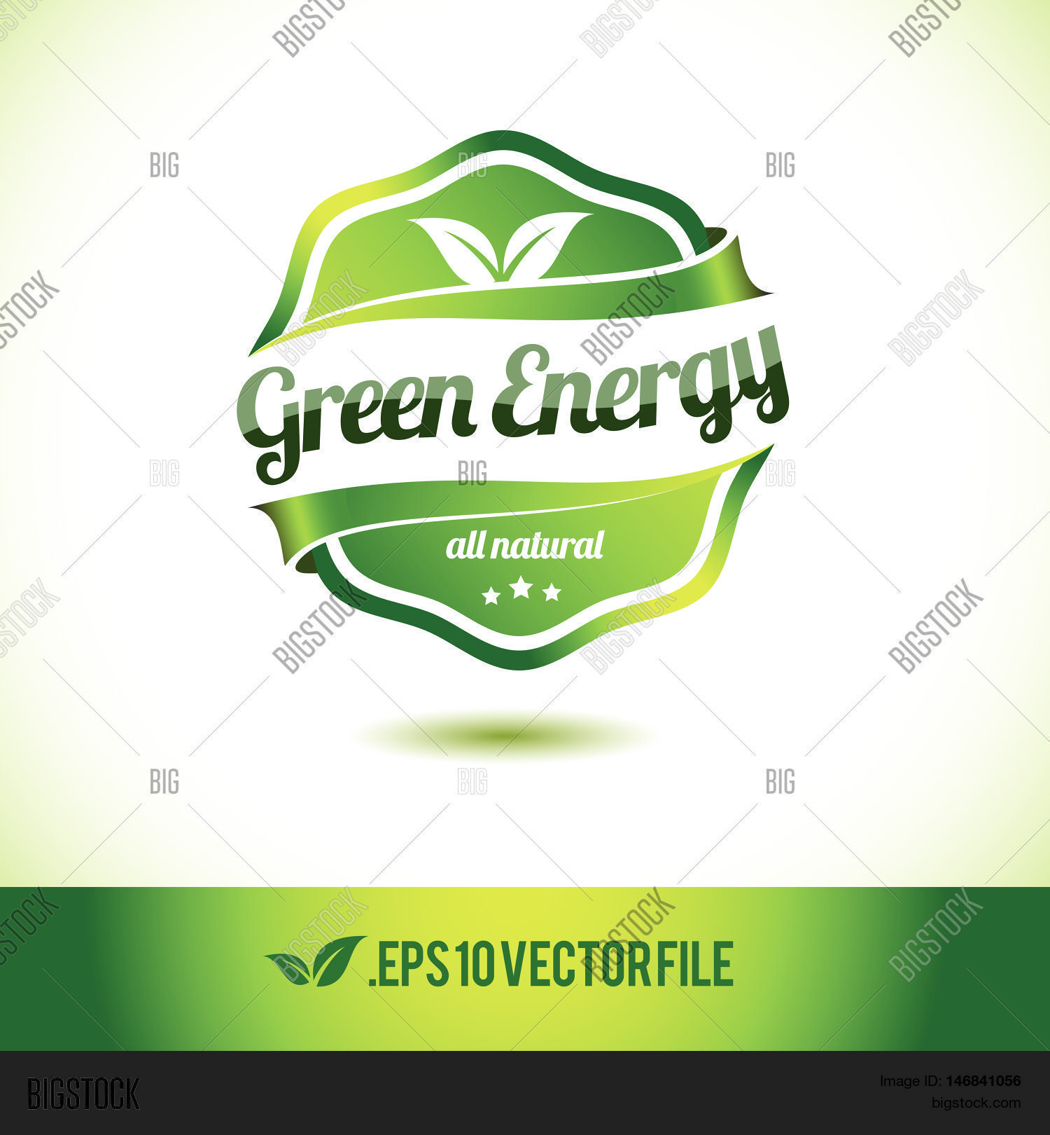 Green Energy Badge Vector & Photo (Free Trial) | Bigstock