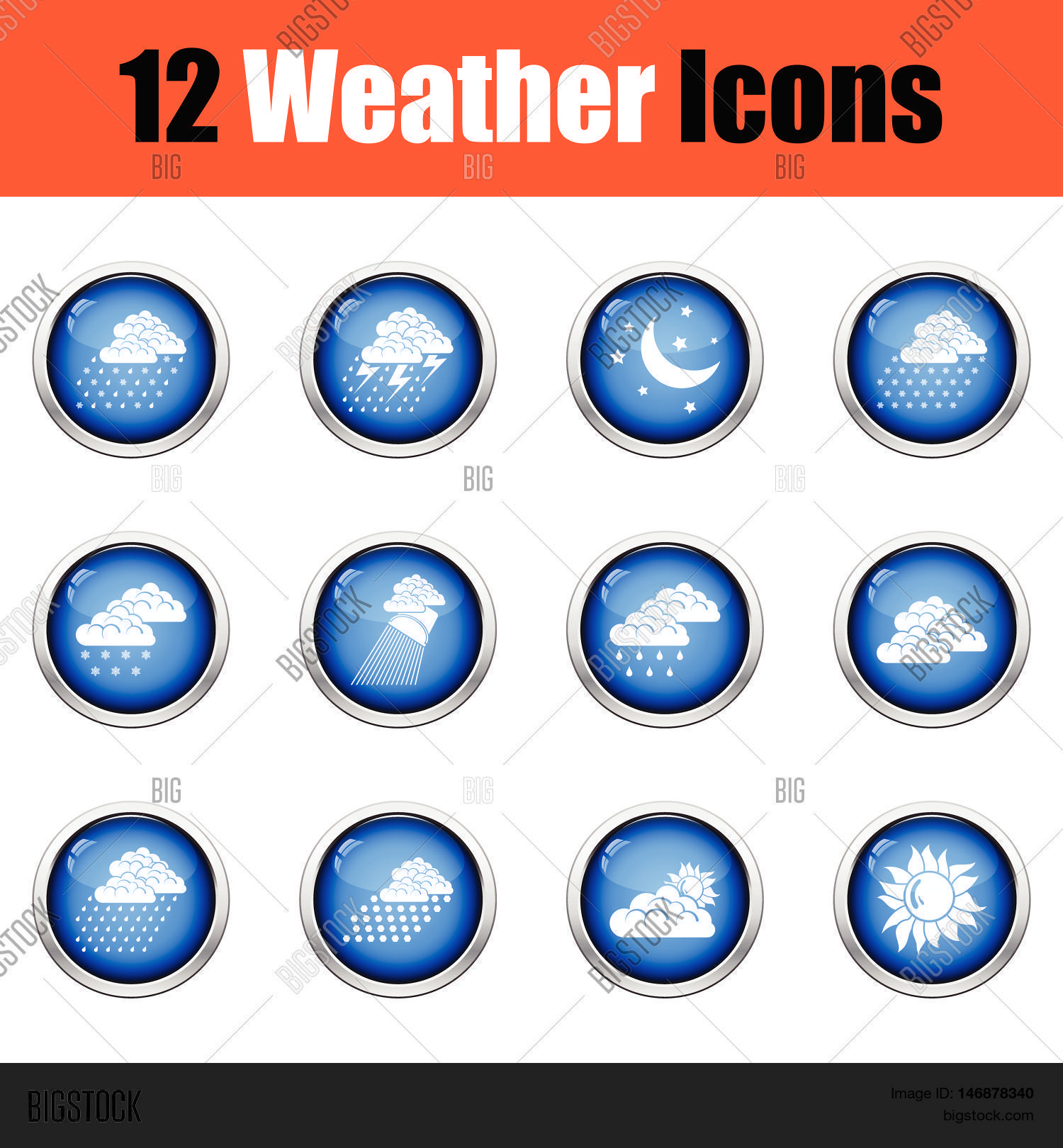 Set Weather Icons. Vector & Photo (Free Trial) | Bigstock