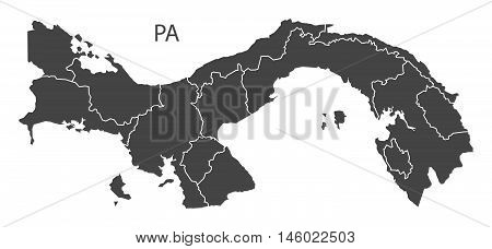 Panama Grey Map Vector & Photo (Free Trial) | Bigstock