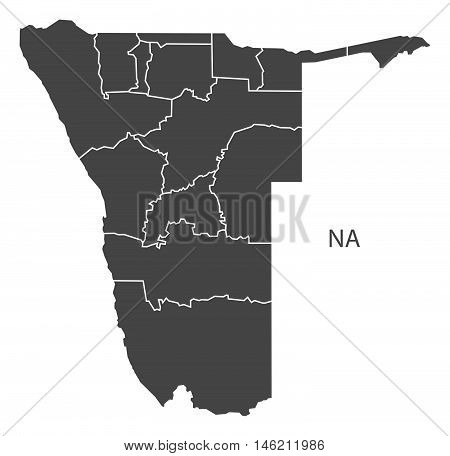 Namibia Grey Map Vector & Photo (Free Trial) | Bigstock