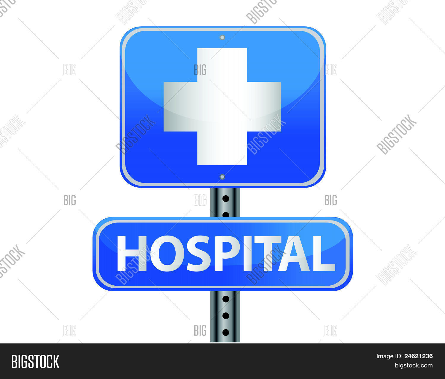 Hospital Street Sign Vector & Photo (Free Trial) | Bigstock