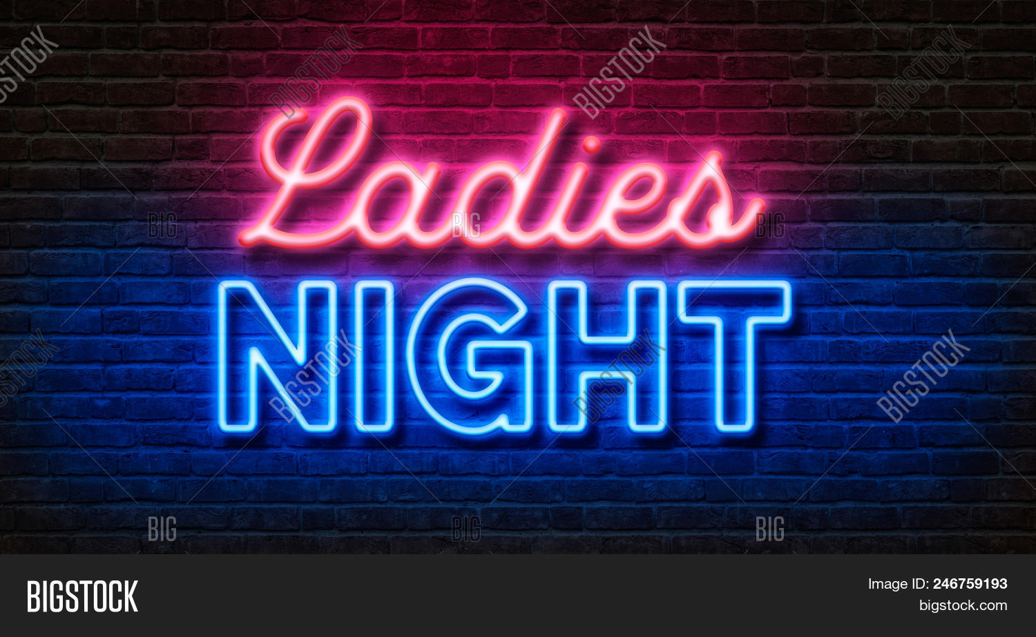 Neon Sign On Brick Image & Photo (Free Trial) | Bigstock