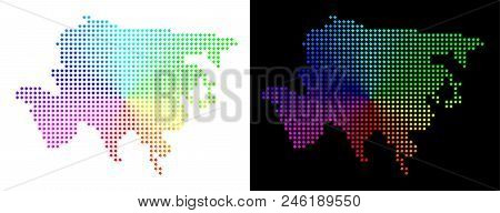 Colored Dot Asia Map Vector & Photo (Free Trial) | Bigstock