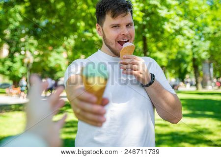 Man Giving Ice Cream Image & Photo (Free Trial) | Bigstock