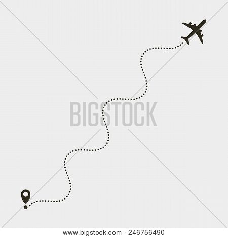 Plane Dashed Path Vector & Photo (Free Trial) | Bigstock