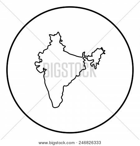 Map India Icon Black Vector & Photo (Free Trial) | Bigstock