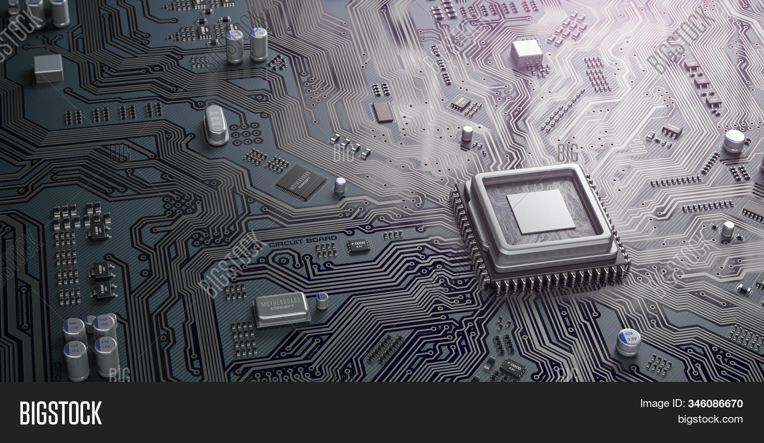 CPU Chip On Circuit Image & Photo (Free Trial) | Bigstock