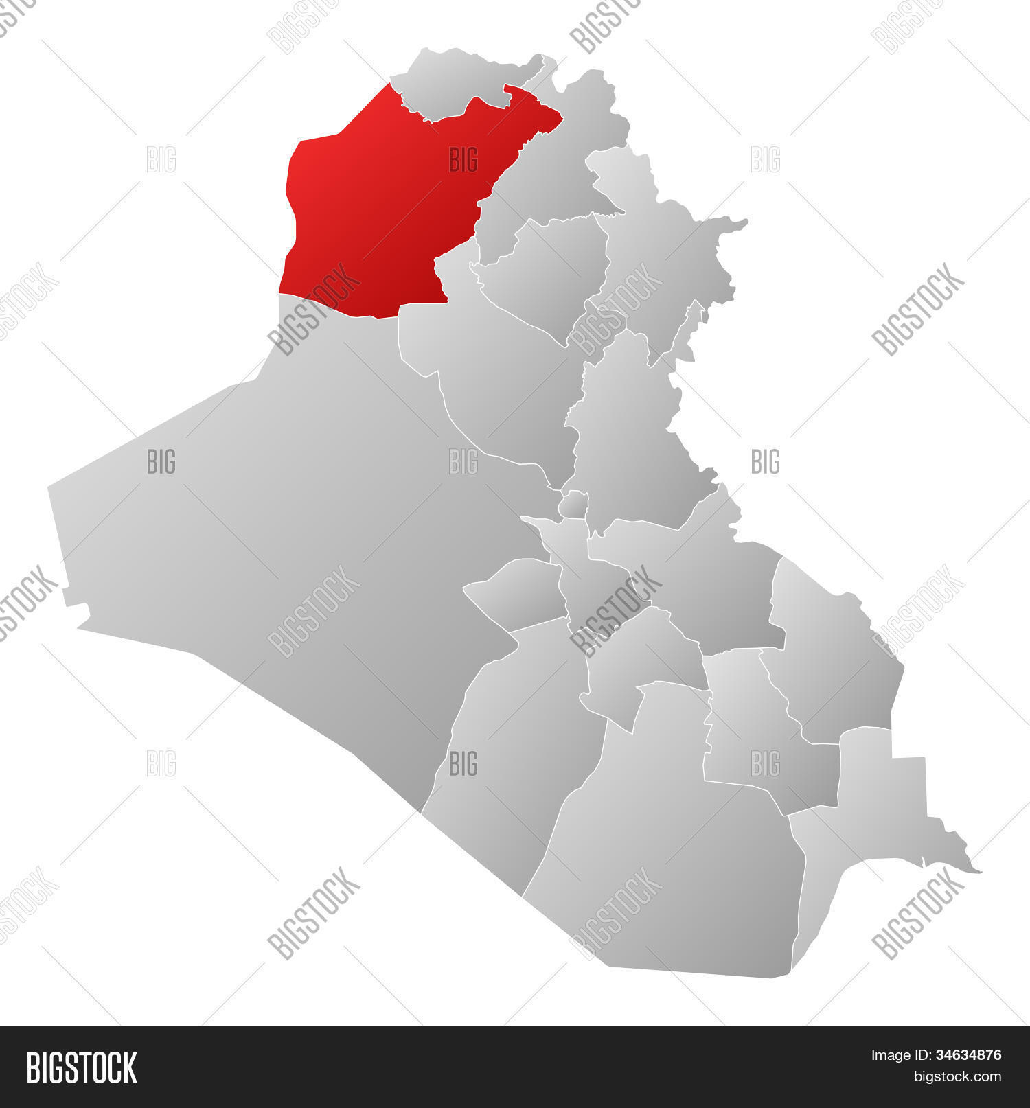 Map Iraq, Ninawa Image & Photo (Free Trial) | Bigstock