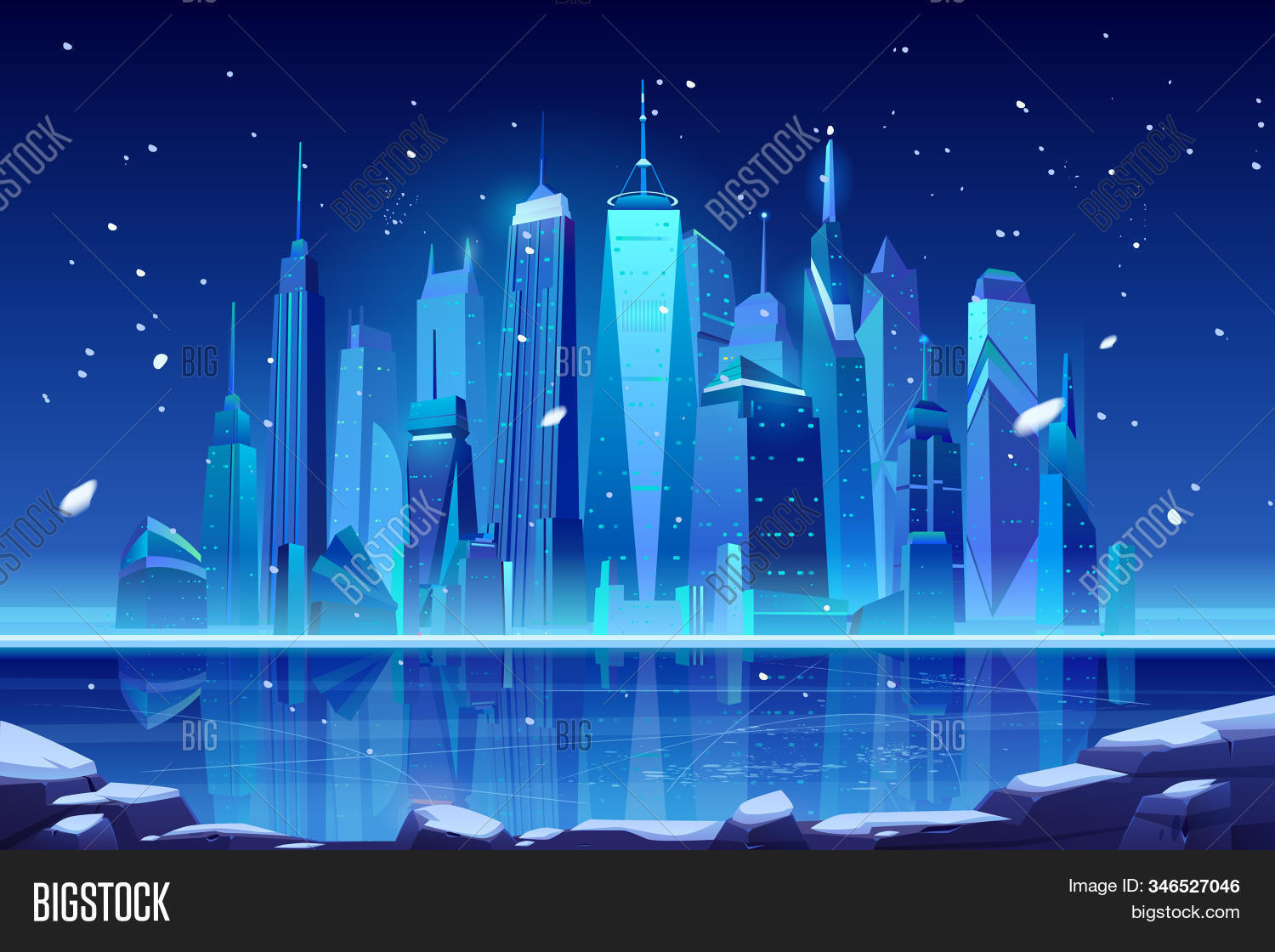 Night Winter City Image & Photo (Free Trial) | Bigstock